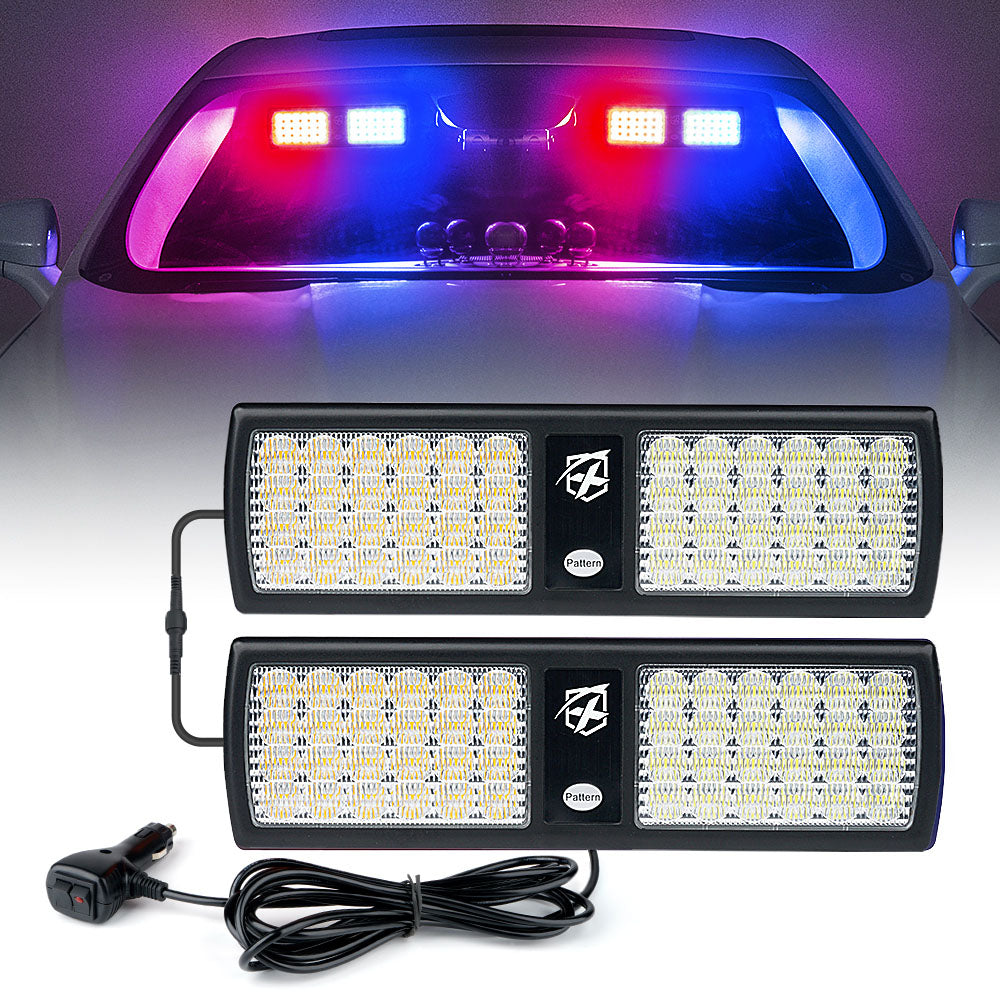 Xprite Agent Series Dual Windshield Sun Visor Strobe Lights