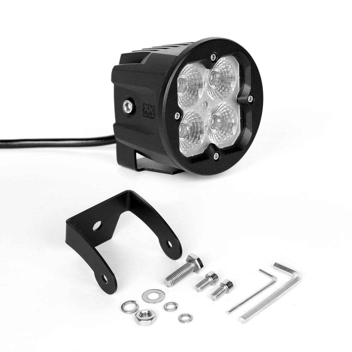 XKGlow 2pc Round XKchrome 20w LED Cube Light w/ RGB Accent Light Kit