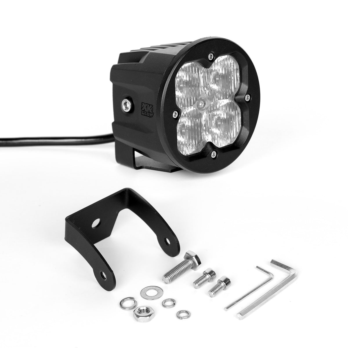 XKGlow 2pc Round XKchrome 20w LED Cube Light w/ RGB Accent Light Kit