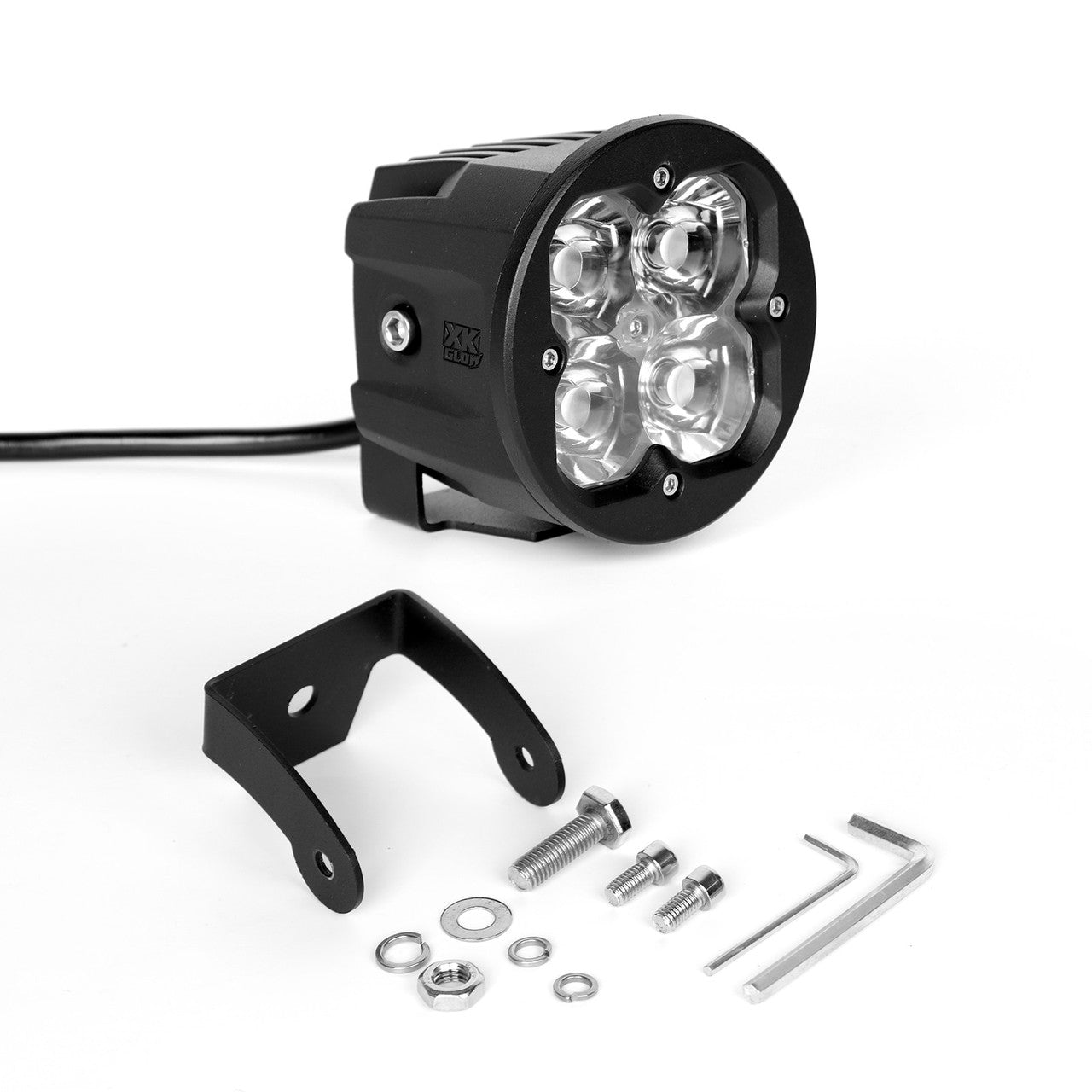 XKGlow 2pc Round XKchrome 20w LED Cube Light w/ RGB Accent Light Kit