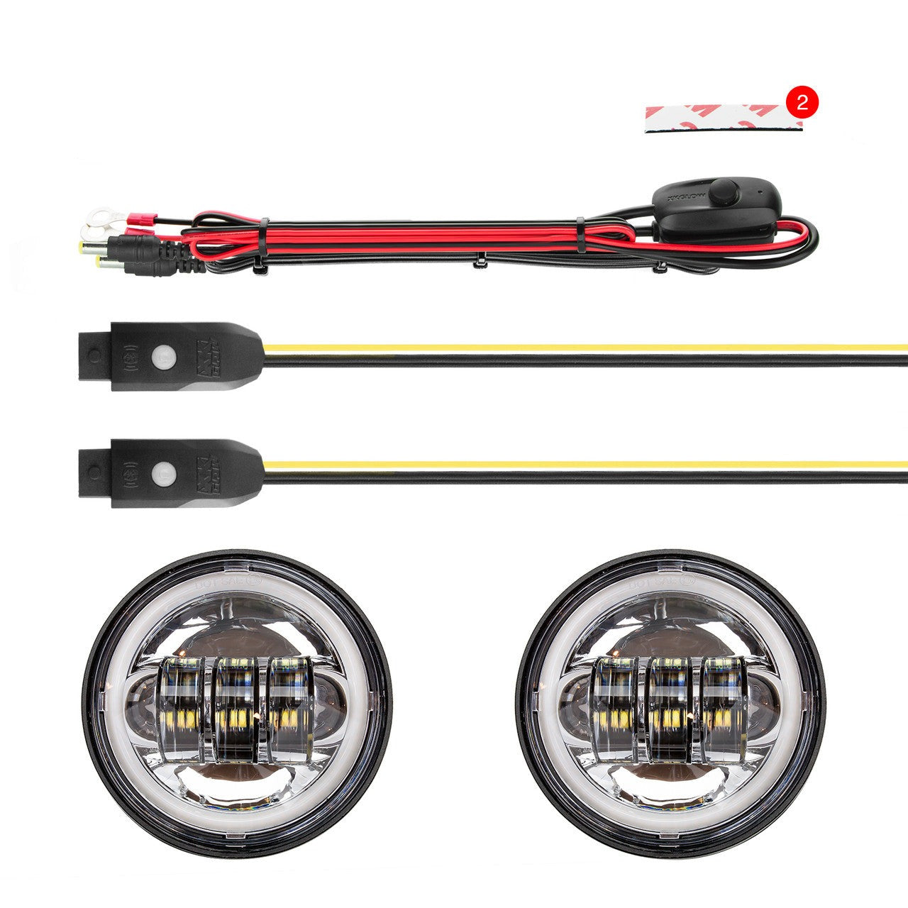 XKGlow 4.5" Black RGB LED Running Light w/ XKchrome Bluetooth App Cont