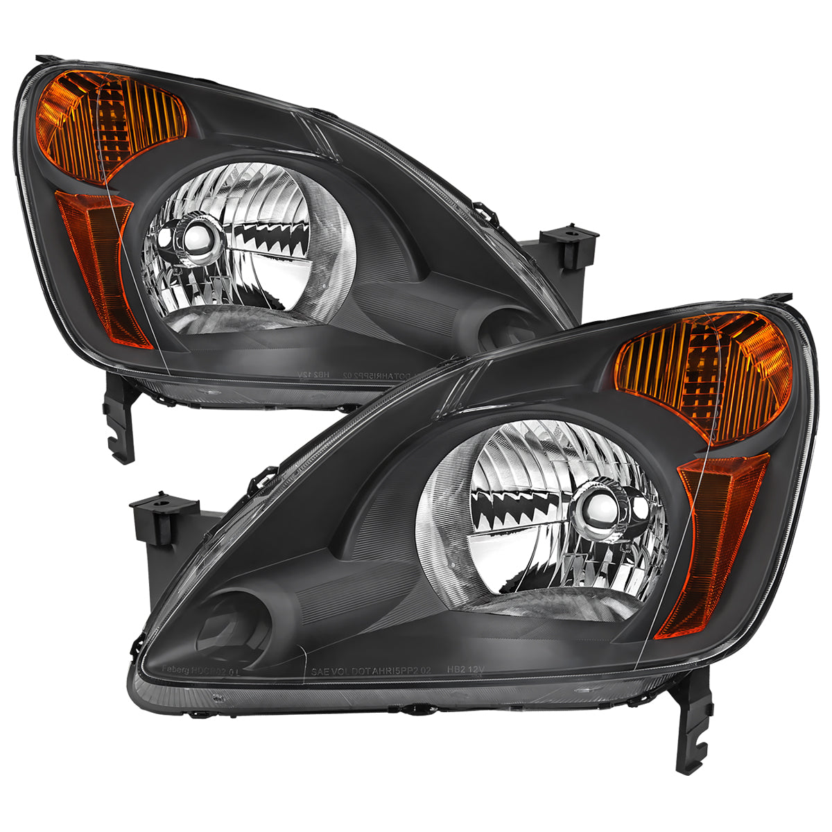 Spec-D Headlights Honda CRV (2002 2003 2004) OEM Replacement w/ Amber