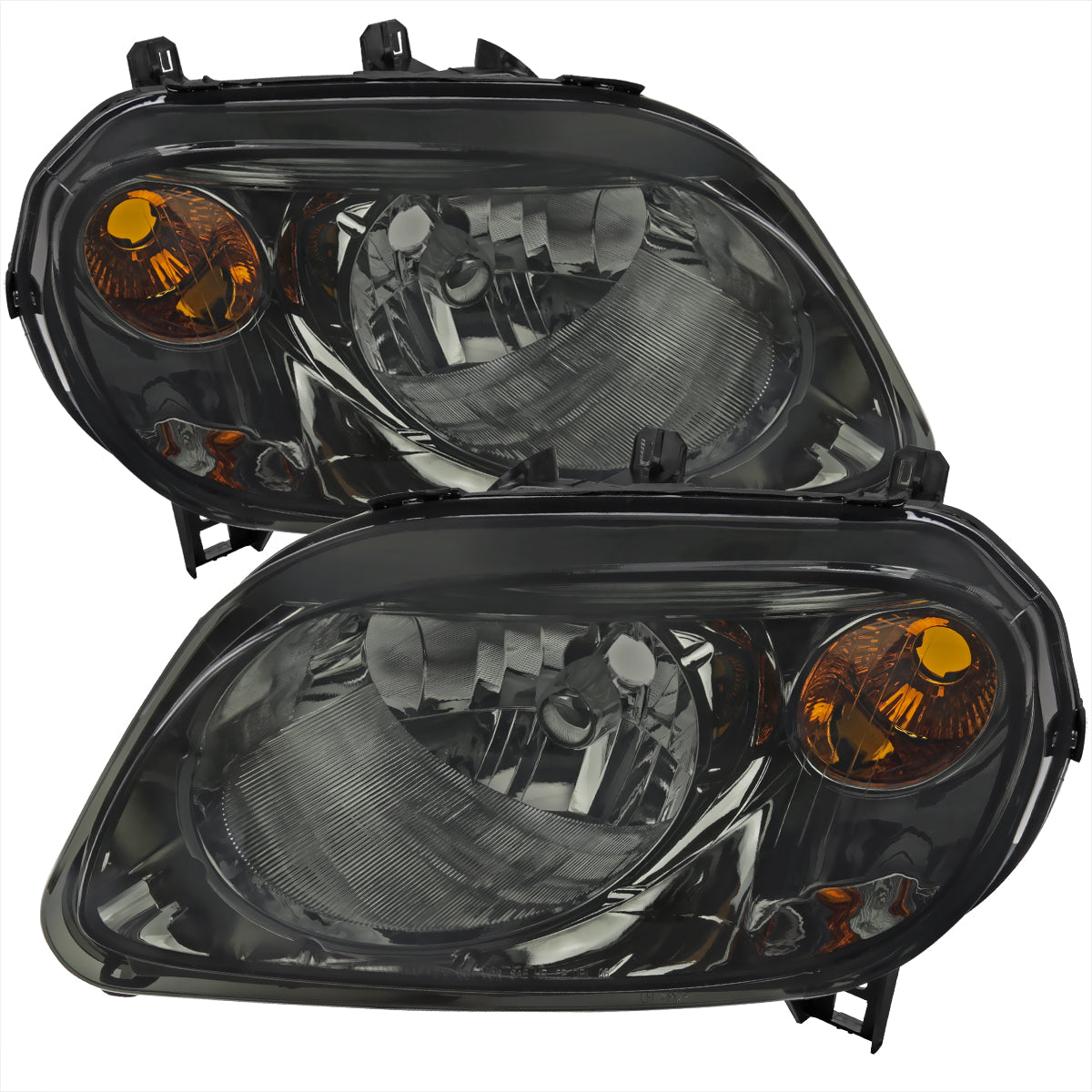 Spec-D Headlights Chevy HHR (06-11) Black OEM Replacement w/ Amber Cor