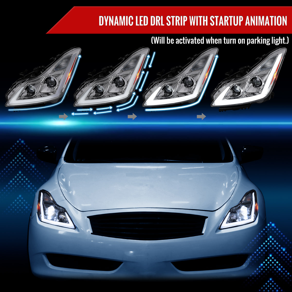 Spec-D Projector LED Headlights Infiniti G37 Coupe / Q60 Coupe (08-15)