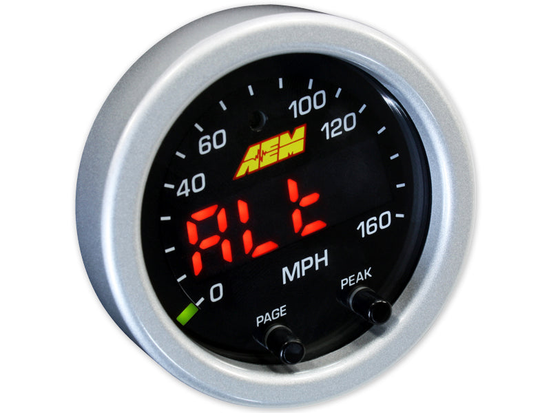 AEM X-Series GPS Speedometer Gauge 0-160mph / 0-240kph Black Bezel & F