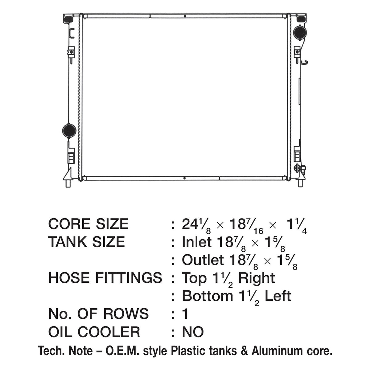 CSF Radiator Chrysler 300 (2005-2019) OEM Replacement w/ Aluminum Core