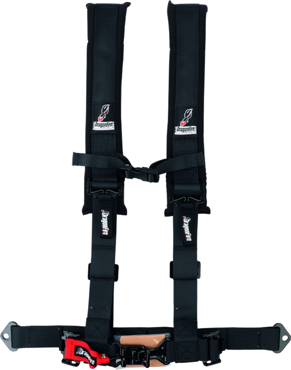 DragonFire Racing ATV Seat Belt Harness [2" or 3" Buckle H-Style] Blac