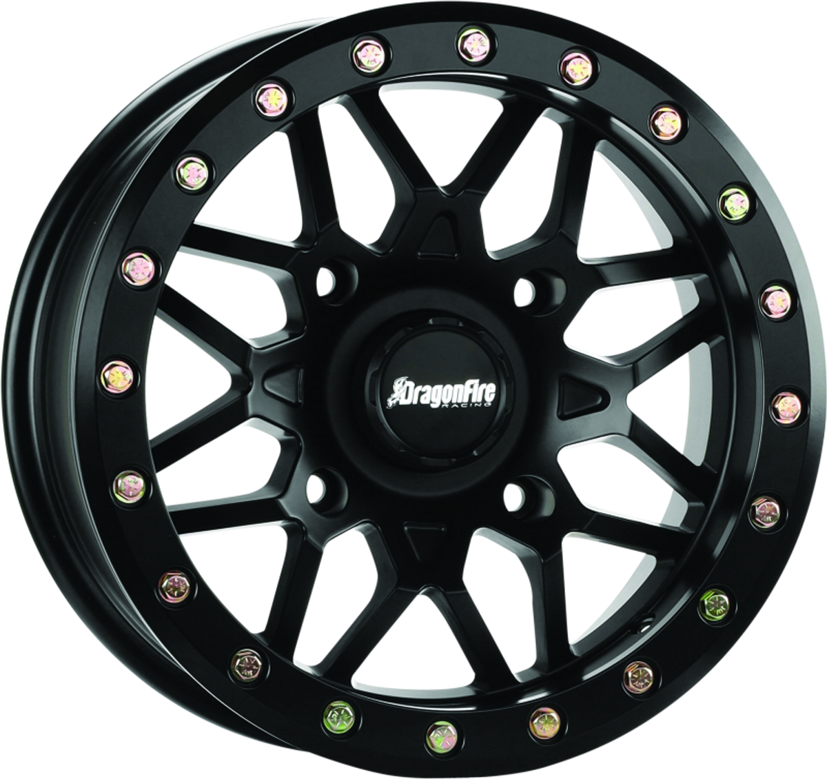 DragonFire Racing Typhon UTV Beadlock Wheels (15X10 4/156 5+5 +0) Blac