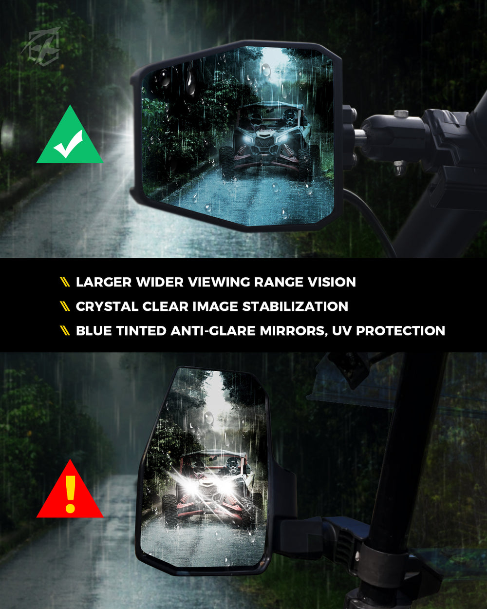 Rear View Mirror Sxs Accessories Xprite UTV Side View Mirrors Aluminium ...