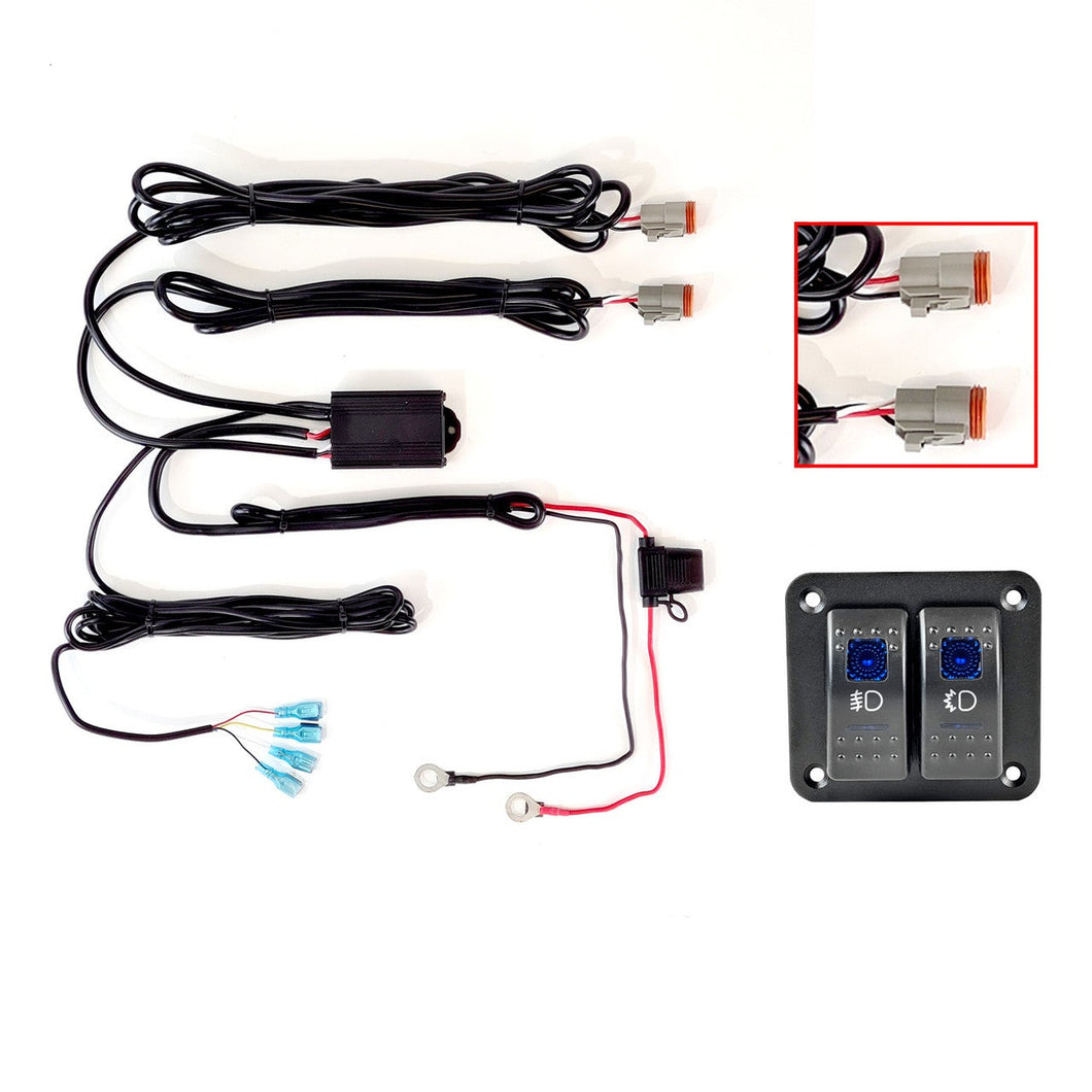 XKGlow Switch Panel + 2 Output Wire for Razor Fog w/ Strobe Light Bar