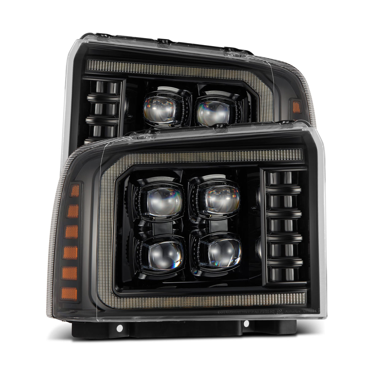 AlphaRex LED Projector Headlights Ford Super Duty (05-07) [3D Ice-Cube