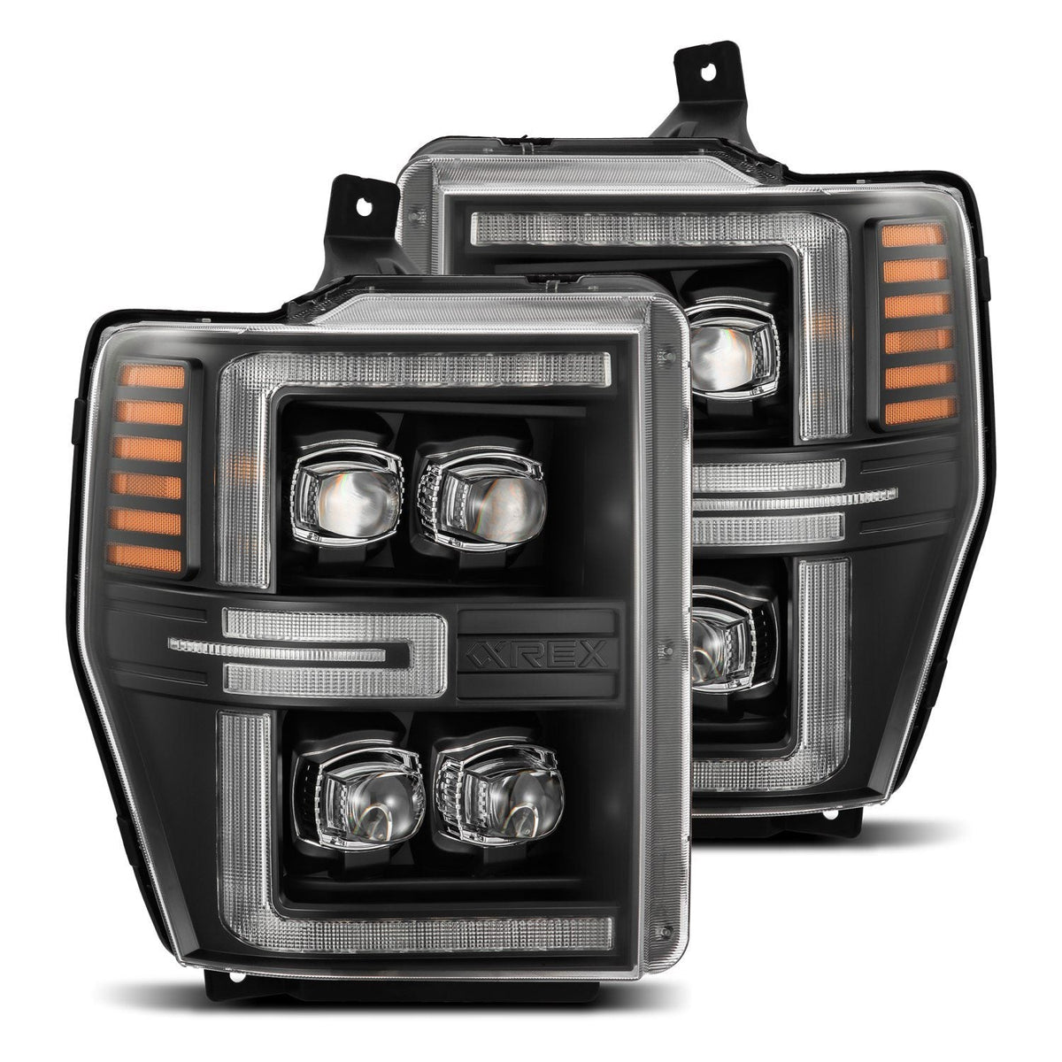 AlphaRex LED Projector Headlights Ford Super Duty (08-10) [3D Ice-Cube