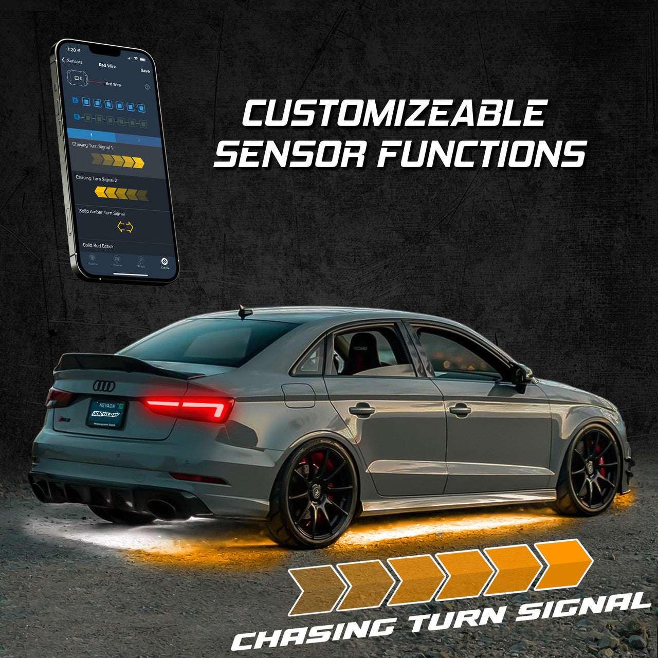 XKGlow XKalpha Led Underglow Light Kit With RGBW Color Chasing [App