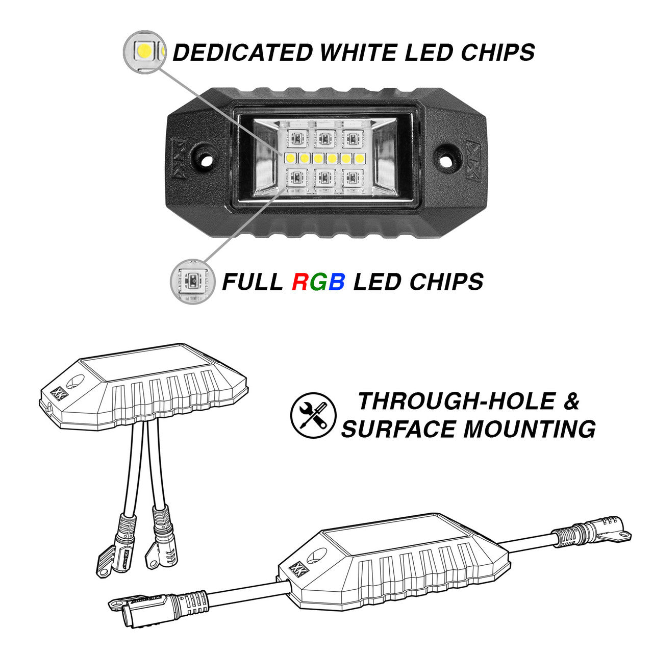 Xkglow Rgbw Addressable Led Rock Light Kits Xkalpha App Controlled S