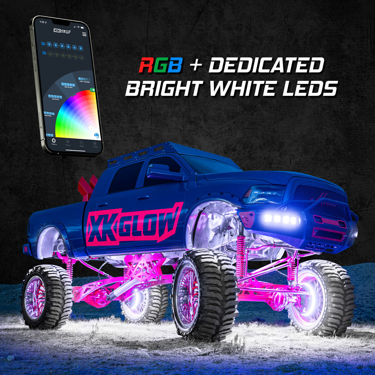 Xkglow Rgbw Addressable Led Rock Light Kits Xkalpha App Controlled S
