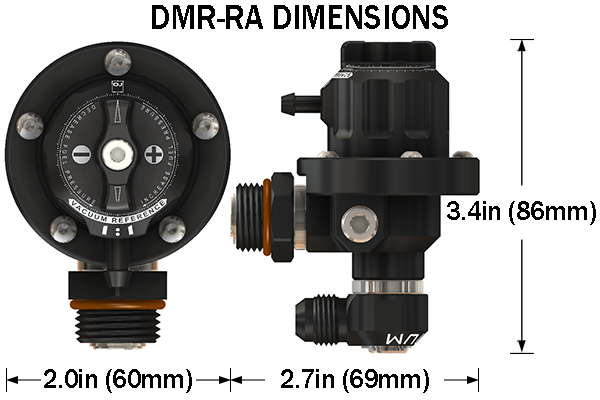 Radium Engineering Direct Mount Fuel Pressure Regulator (8AN ORB, Blac
