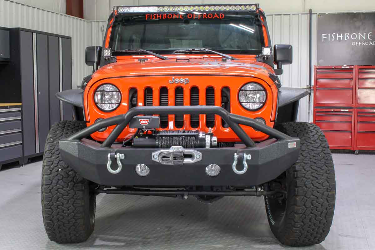 Fishbone Offroad Front Bumper Jeep Wrangler JK (07-18) [Full Width Win