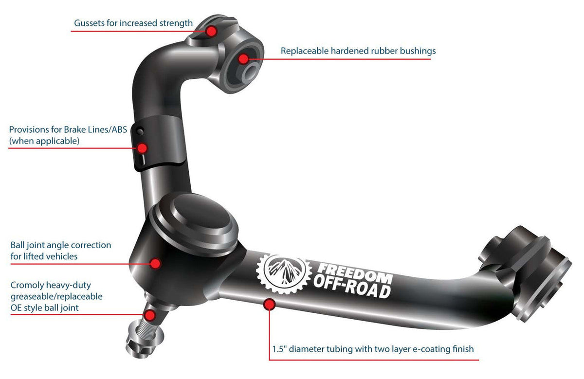 Freedom Offroad Control Arms Chevy Silverado 2500 HD (01-10) 2-4" Lift