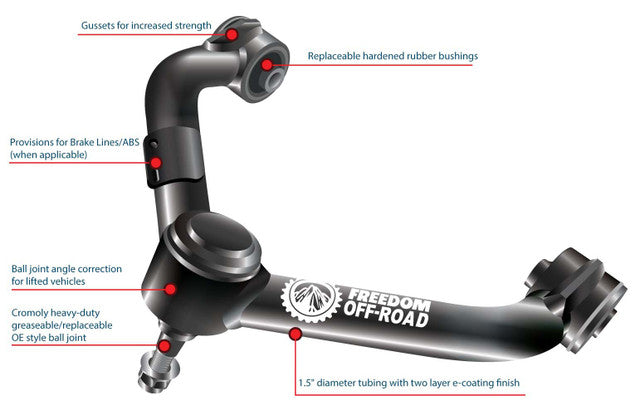 Freedom Offroad Control Arms Toyota 4Runner (03-23) 2-4" Lift/ Front U ...