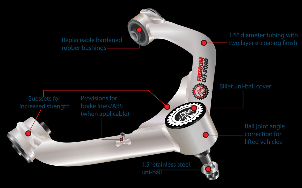 Freedom Offroad Control Arms Hummer H2 (03-09) [Uni-Ball] 2-4" Lift/ F