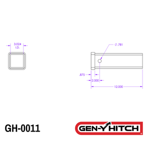 Gen-Y Hitch Weld-On Receiver Tube - 2.0" / 2.5" / 3.0" Receiver