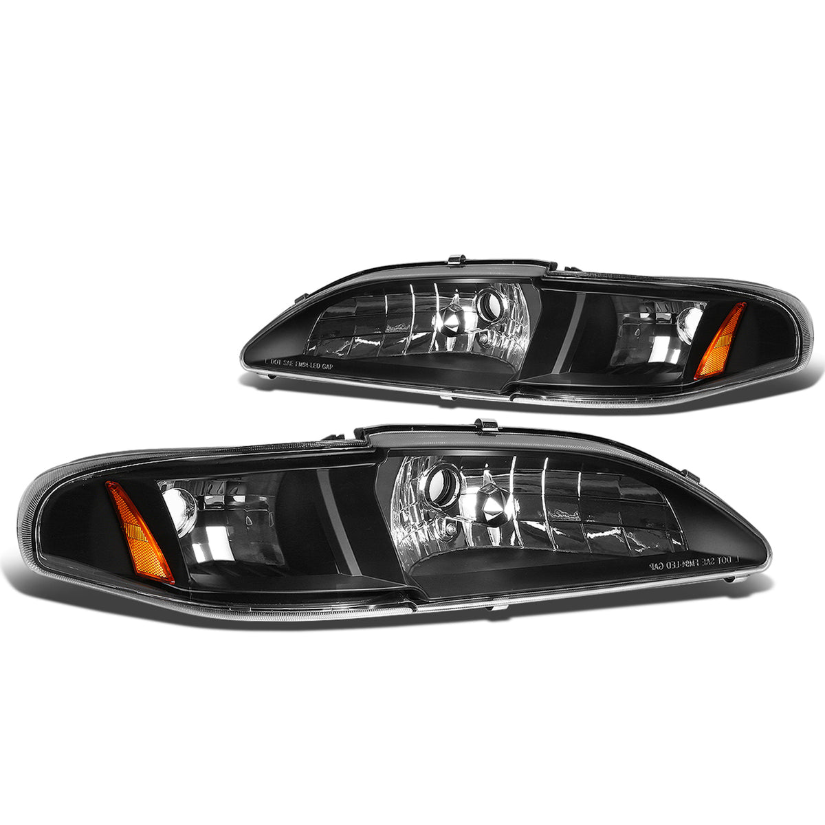 DNA Projector Headlights Ford Mustang SN95 (1994-1998) OE Style w/ Bla