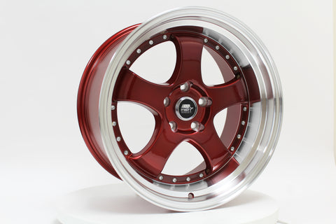 MST MT07 Wheels (18x9.5 5x114.3 +20 Offset) White / Candy Red w/ Machi