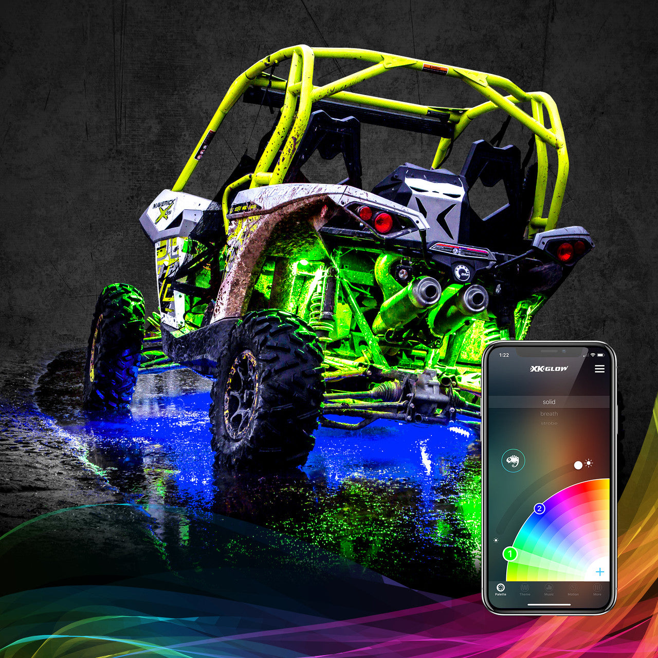 XKGlow RGB 6W Rock Light w/ XKChrome App Controlled Bluetooth Advanced