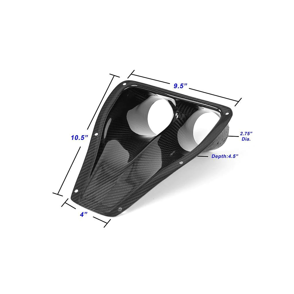 APR Universal Fitment Funnel Dual NACA Ducts - Carbon Fiber