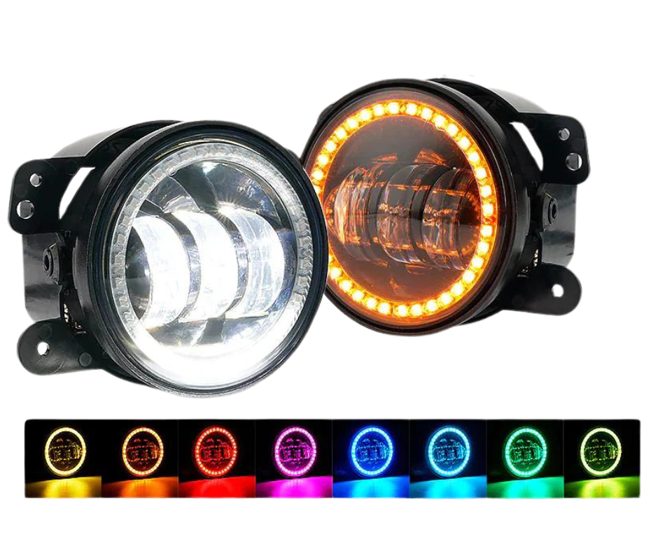 Xprite Fog Lights Dodge Magnum (2005-2008) 4 Inch RGB LED Halo - Escap