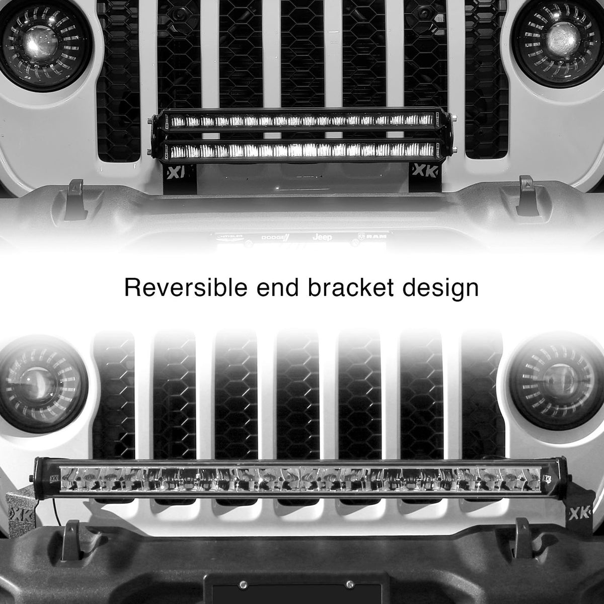 XKGlow Light Bar Bracket Kit Front Bumper Jeep Wrangler JL/ JT - 18-42