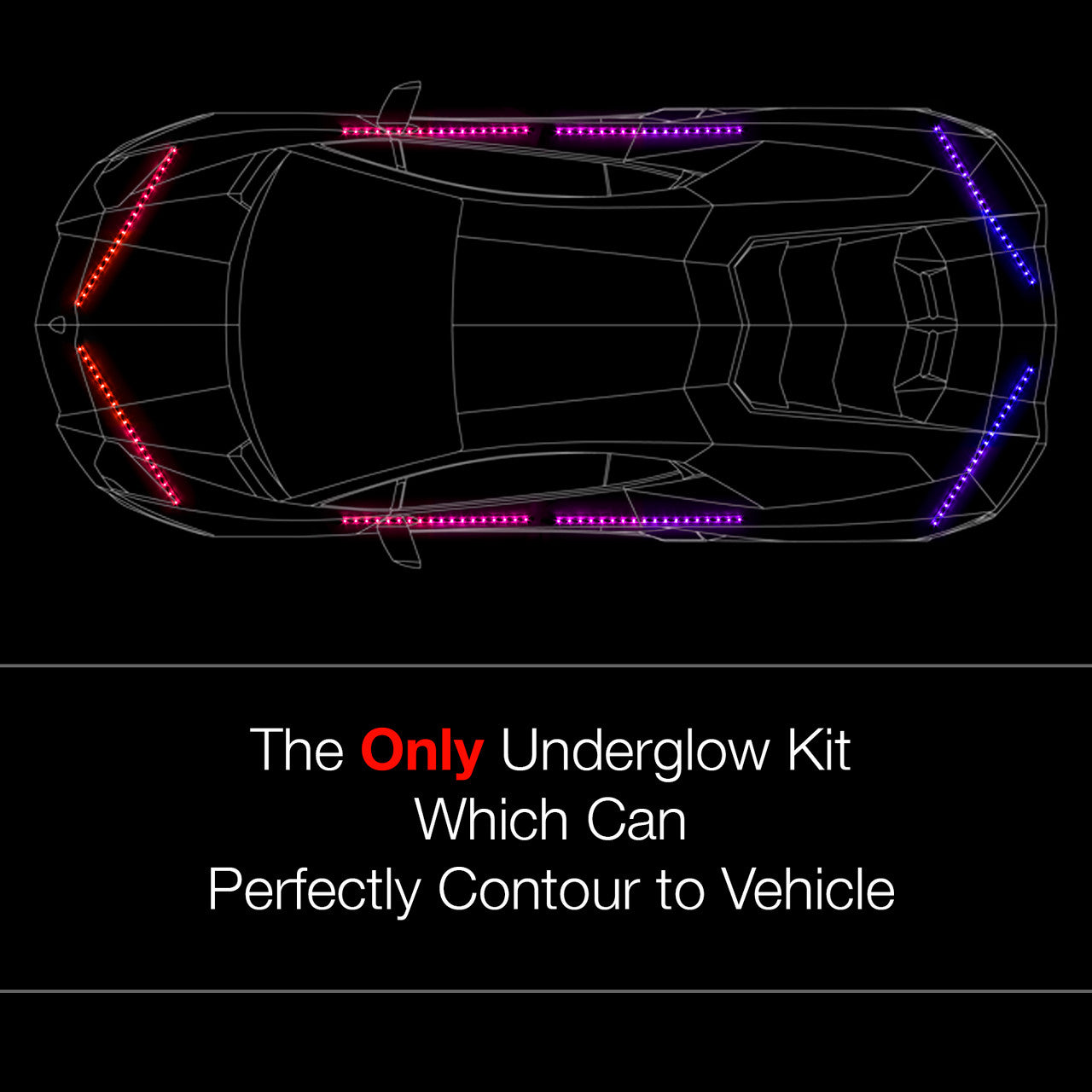 XKGlow Tubes 3 Million Color LED Accent Light Car/ Truck Kit - LED tub