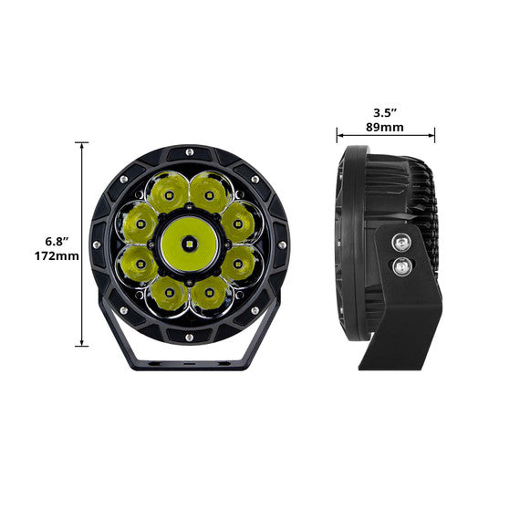 XKGlow 2pc Combo Beam Offroad Round Work Light Kit - 44 Watts 7 inches