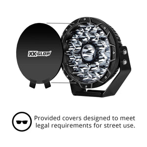 XKGlow 2pc Combo Beam Offroad Round Work Light Kit - 110 Watts 9 Inche