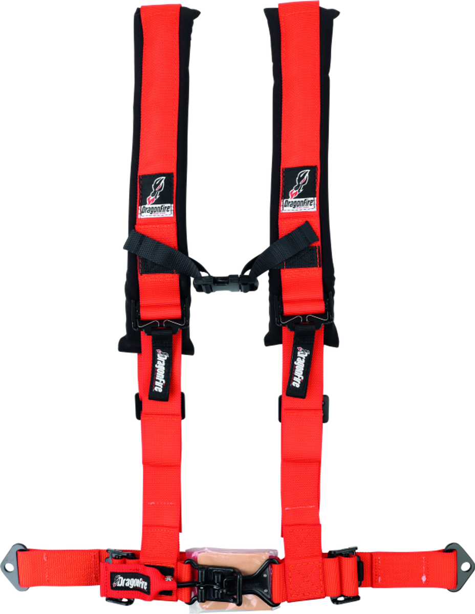 DragonFire Racing ATV Seat Belt Harness [2" or 3" Buckle H-Style] Blac