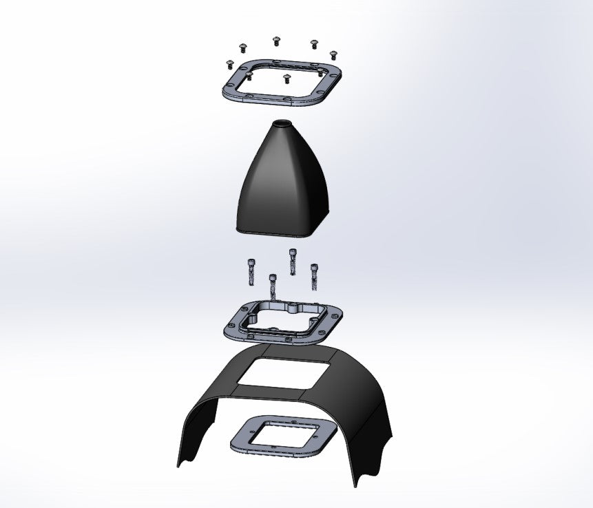 Hurst Billet Shifter Boot & Bezel - Rectangular/ 115000HST - Polished