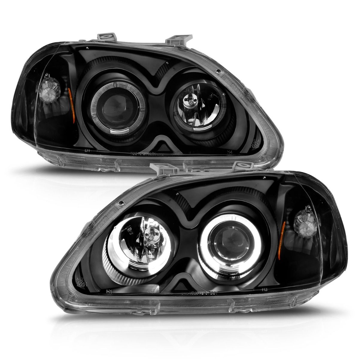 Anzo Projector Headlights Honda Civic EK (96-98) Black Housing w/ LED