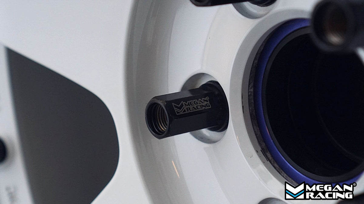 Megan Racing Lug Nuts (12x1.25 or 12x1.5 Black) Open End Extended 7 Si