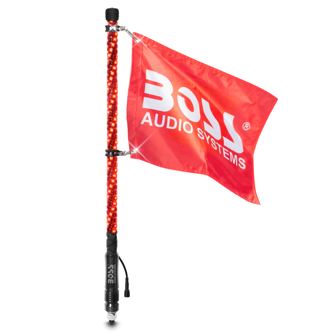 Boss Audio Systems ATV Whip Antenna - 24"/ 48"/ 72", 360° RGB Multicol