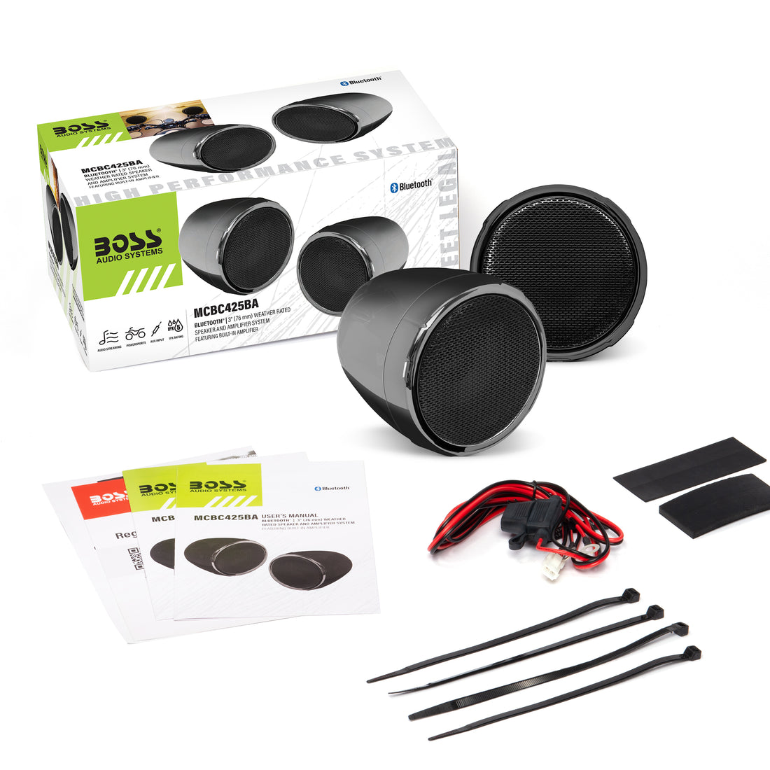Boss Audio Systems Motorcycle & ATV Speaker System - Bluetooth, Weathe