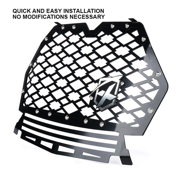 Xprite Grill Polaris RZR/1000 XP/Turbo (19-20) Black Steel Mesh w/ Bad