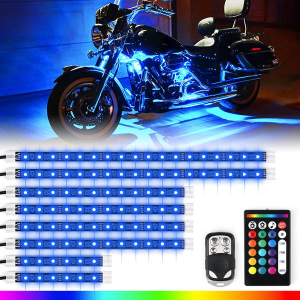 Xprite LED RGB Underbody Glow Kit Moto Series w/ Remote Control - 12