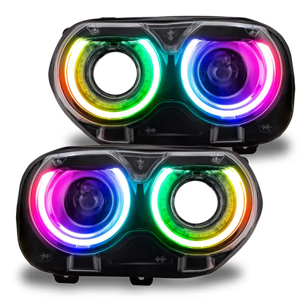 Oracle Headlight Halo DRL Upgrade Dodge Challenger (15-23) RGB+W Dynam ...