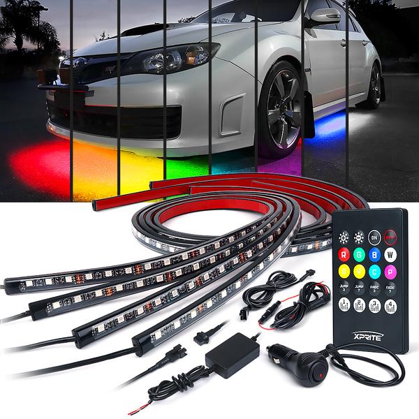 Xprite LED RGB Underbody Glow Kit 8 Color Throwback Series with IR Rem