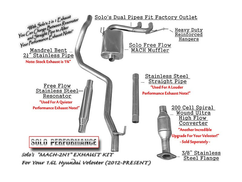 Solo Performance Catback Exhaust Hyundai Veloster 1.6 Turbo (11-15) [M
