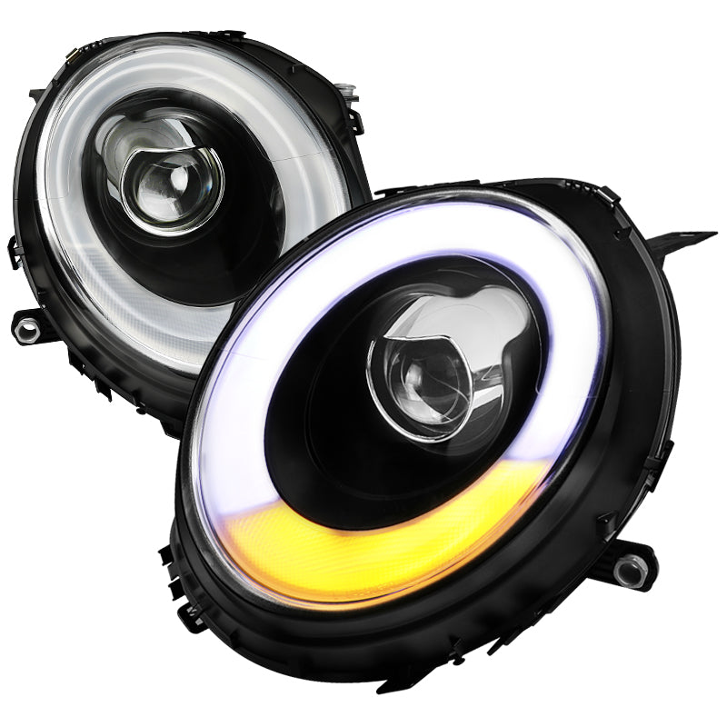Spec-D Projector Headlights Mini Cooper R56 (07-12) DRL LED Halo Black