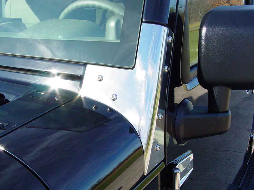 Kentrol Windshield Supports Jeep Wrangler JK (2007-2018) Polished or B