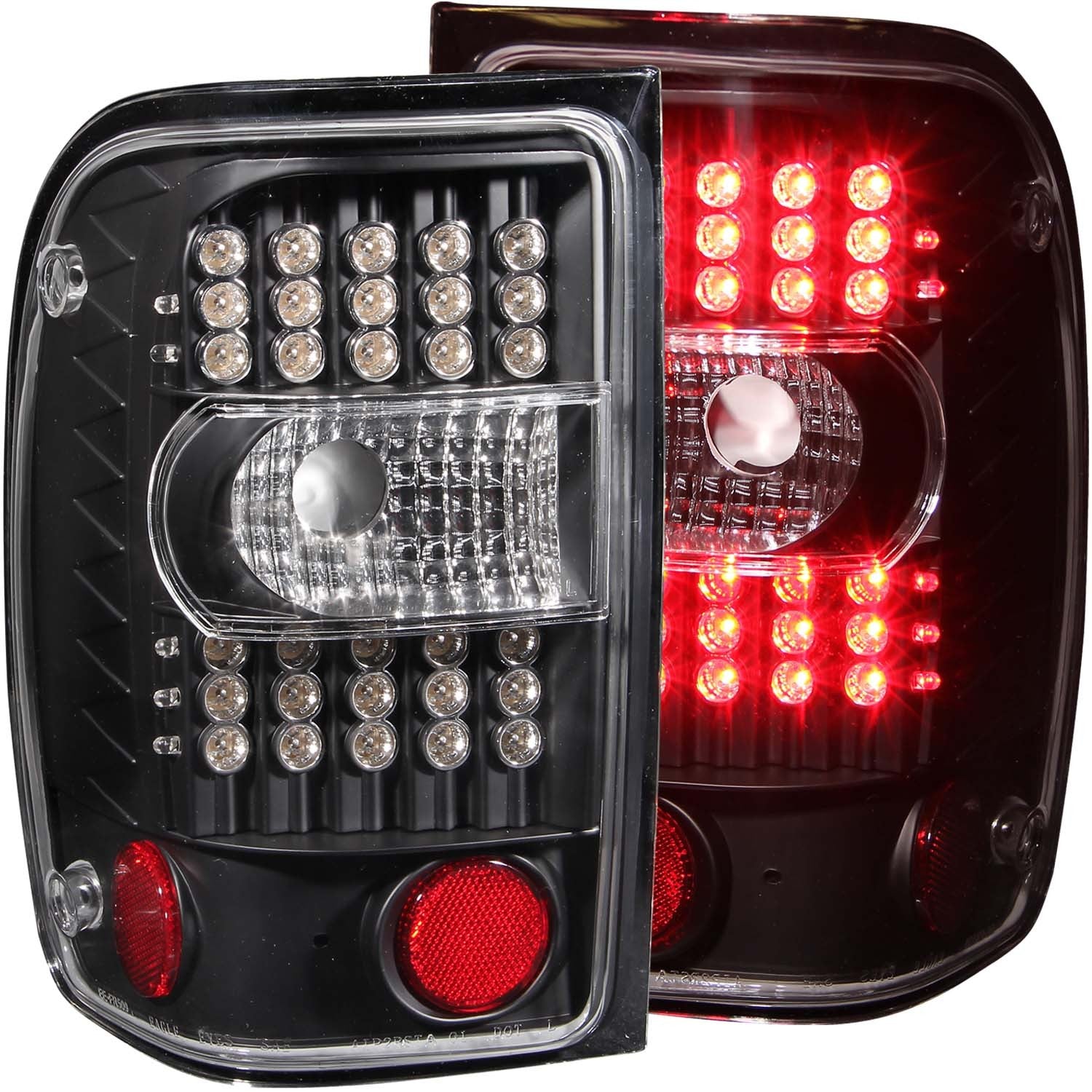 Anzo LED Tail Lights Ford Ranger (2001-2011) Clear Lens / Black Housin ...