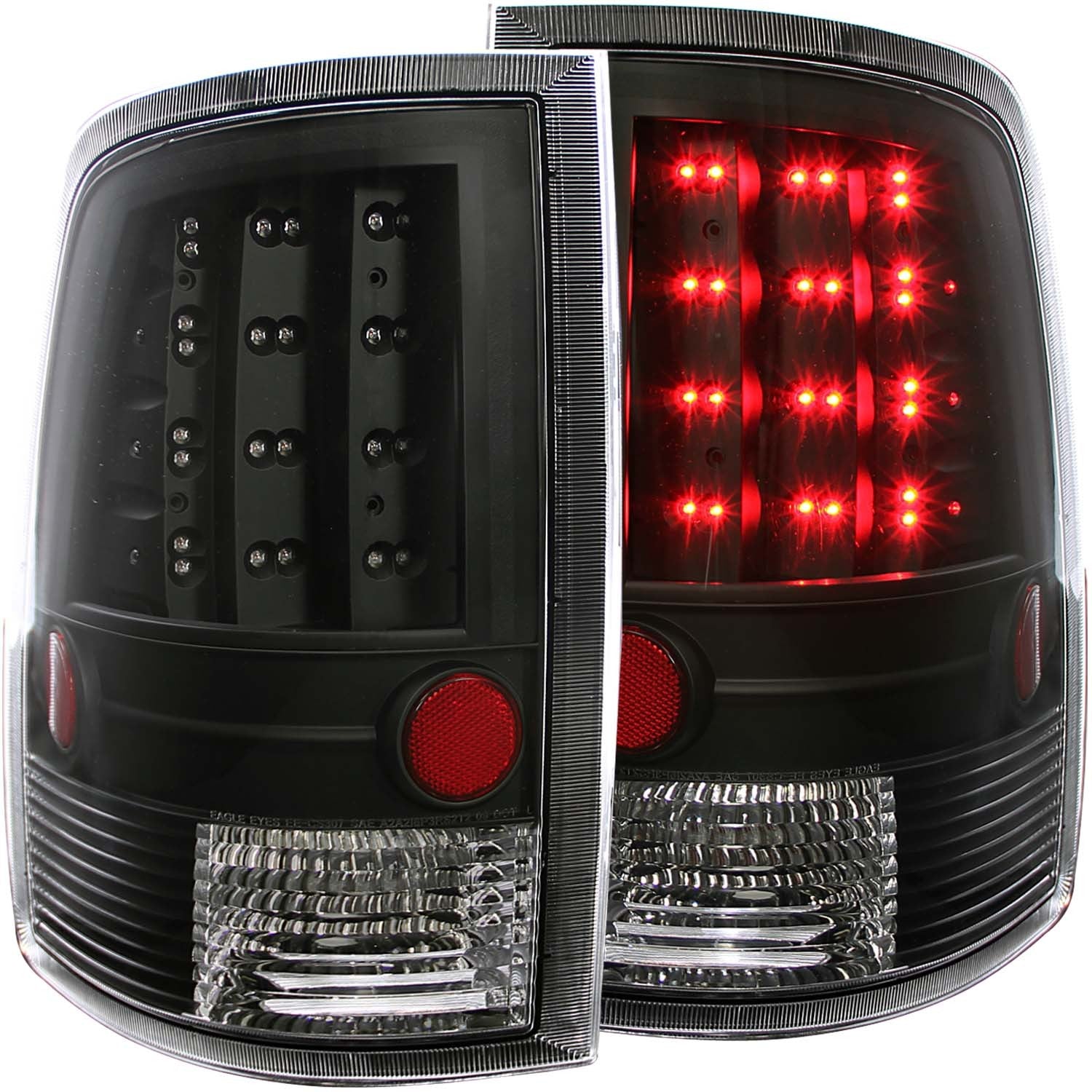 Anzo LED Tail Lights Dodge Ram 1500 (09-18) 2500/3500 (10-18) Black Ho ...