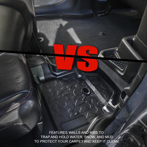 Xprite Rubber Floor Mats Jeep Wrangler JL 4-Door (2018-2020) -Weath